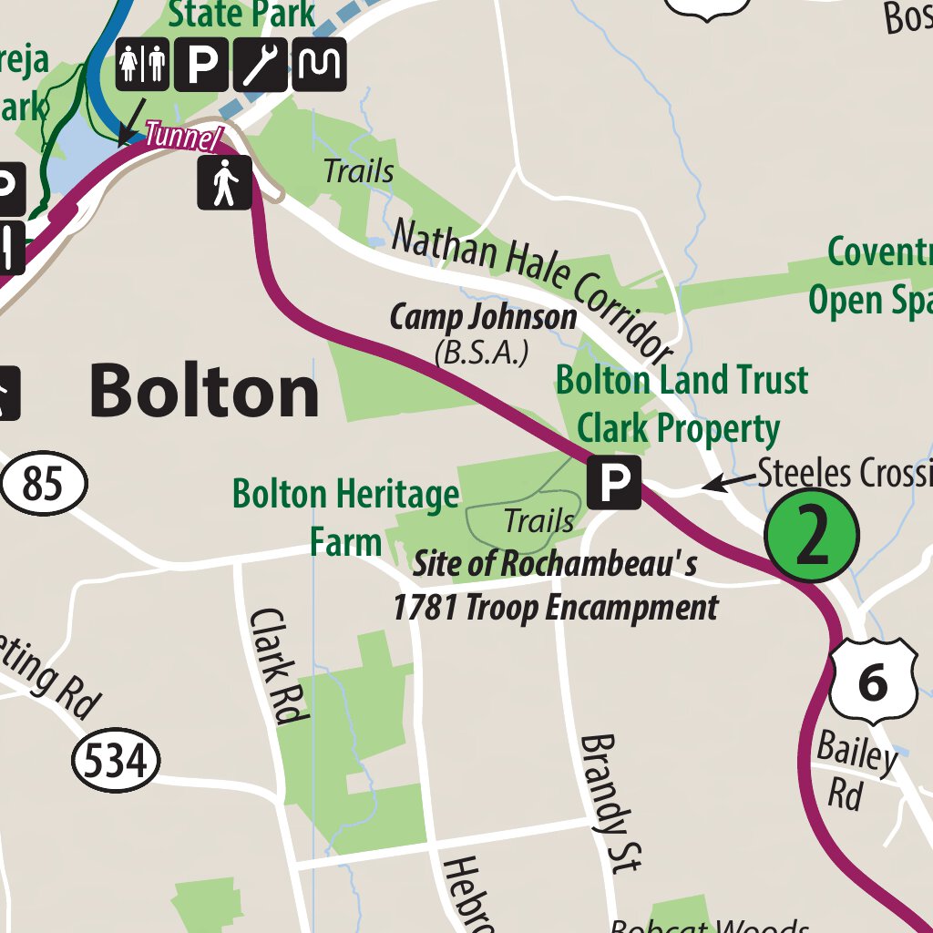 Charter Oak Greenway & Hop River State Park Trail Map by Steve Spindler ...