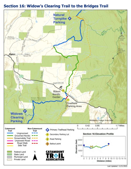 Catamount Trail - Section 16 Map by Catamount Trail Association ...