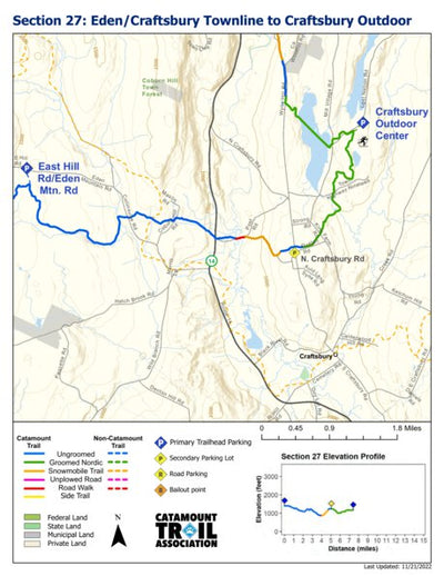 Catamount Trail - Section 27 Map by Catamount Trail Association ...