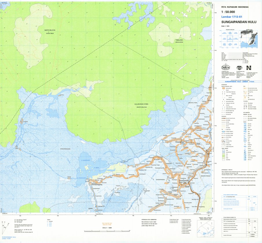 Sungaipandan Hulu (1713-61) Map by Badan Informasi Geospasial | Avenza Maps