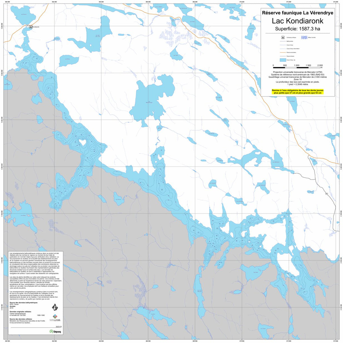 Lac Kondiaronk (La Vérendrye) Map by Sepaq | Avenza Maps