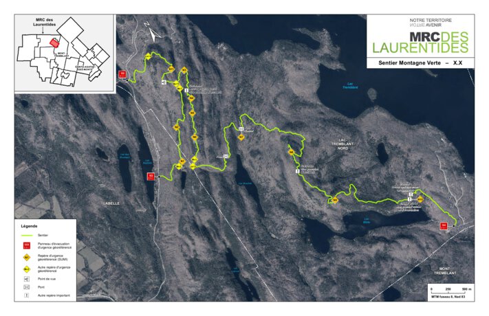 Sentier Montagne Verte Map by MRC des Laurentides | Avenza Maps