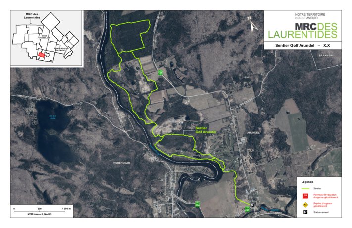 Sentier Golf Arundel Map by MRC des Laurentides | Avenza Maps