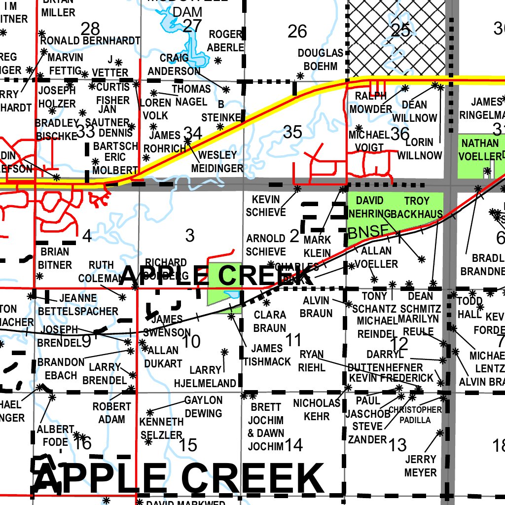BURLEIGH COUNTY ROAD Map by GREAT PLAINS DIRECTORY SERVICE | Avenza Maps