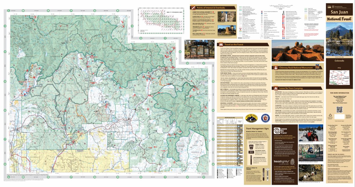 San Juan National Forest Visitor Map (East Half) by US Forest Service ...