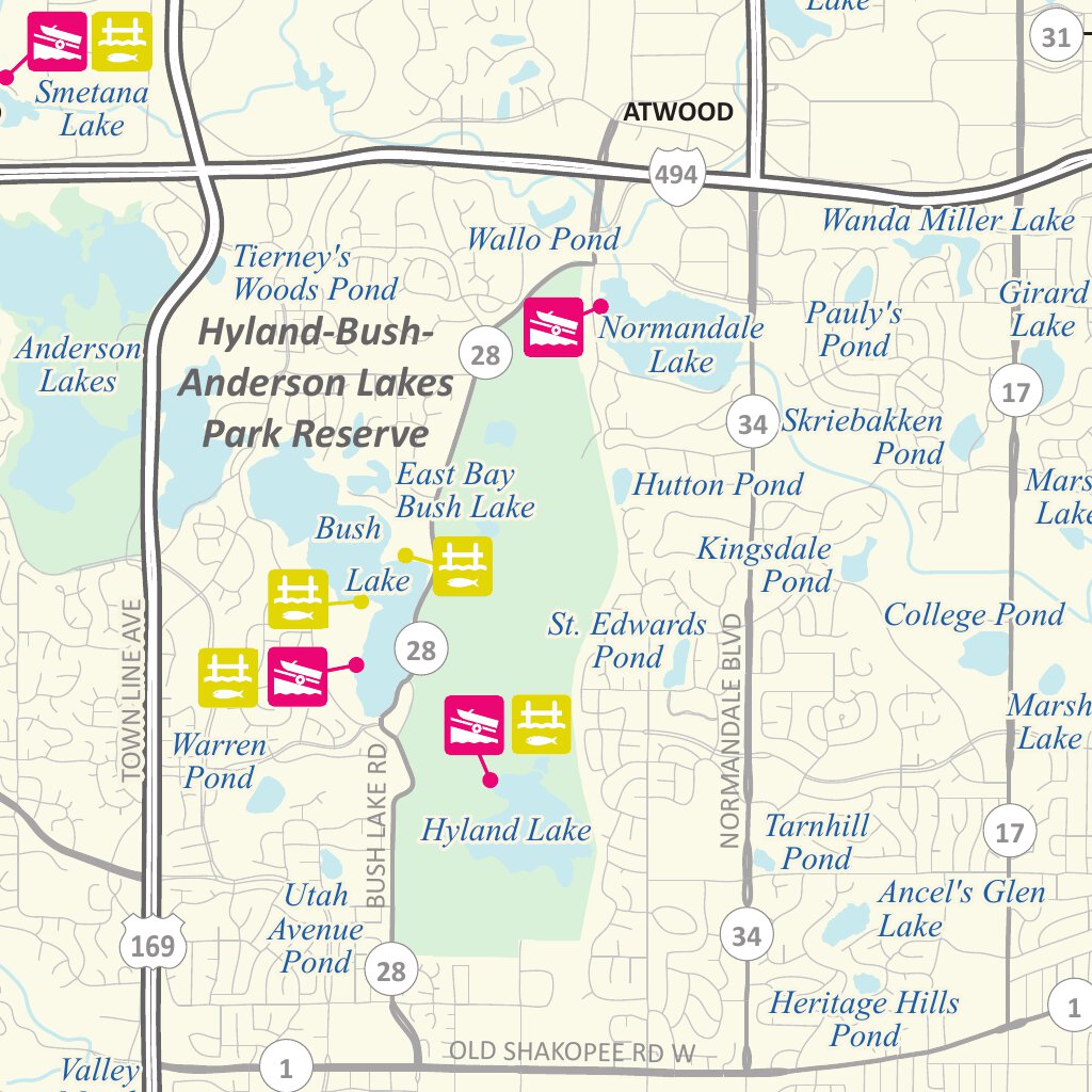 Twin Cities Water Recreation Opportunities in Minnesota Map by ...