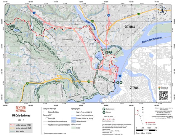 SNQ | Carte Outaouais 1 Map by Rando Quebec | Avenza Maps