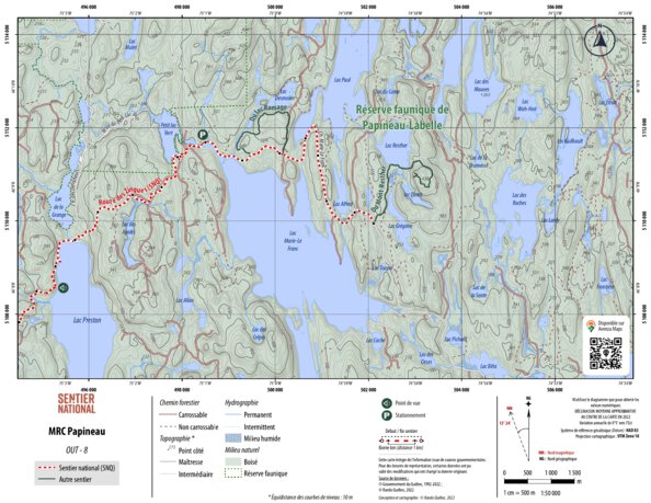 SNQ | Carte Outaouais 8 Map by Rando Quebec | Avenza Maps