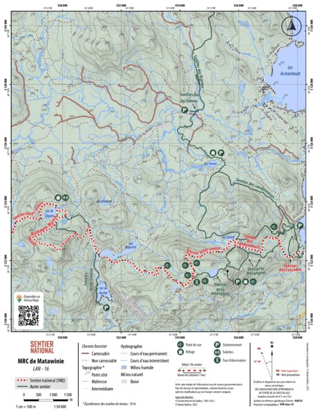 SNQ | Carte Lanaudière 16 Map by Rando Quebec | Avenza Maps