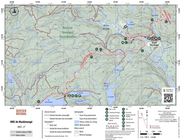 SNQ | Carte Mauricie 27 Map by Rando Quebec | Avenza Maps