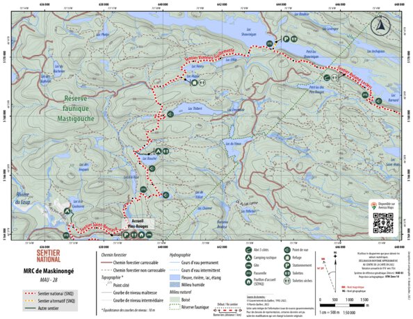 SNQ | Carte Mauricie 28 Map by Rando Quebec | Avenza Maps