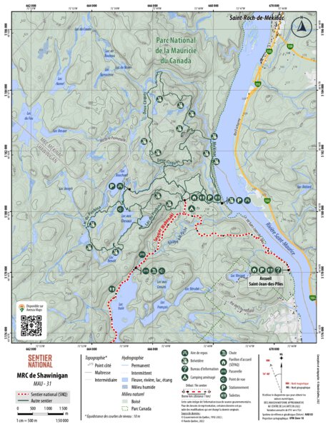 SNQ | Carte Mauricie 31 Map by Rando Quebec | Avenza Maps