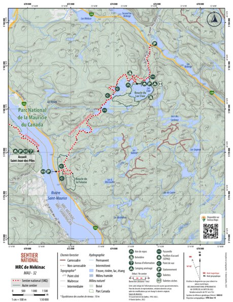 SNQ | Carte Mauricie 32 Map by Rando Quebec | Avenza Maps
