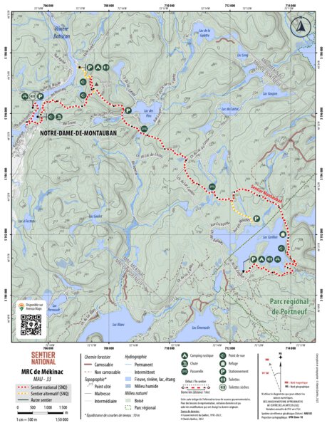 SNQ | Carte Mauricie 33 Map by Rando Quebec | Avenza Maps