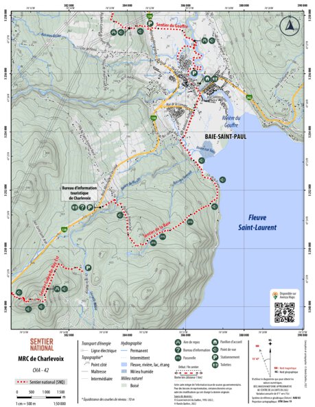SNQ | Carte Charlevoix 42 Map by Rando Quebec | Avenza Maps