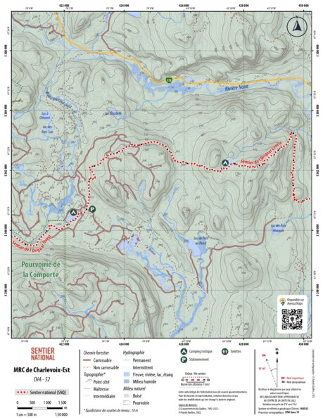 SNQ | Carte Charlevoix 52 Map by Rando Quebec | Avenza Maps
