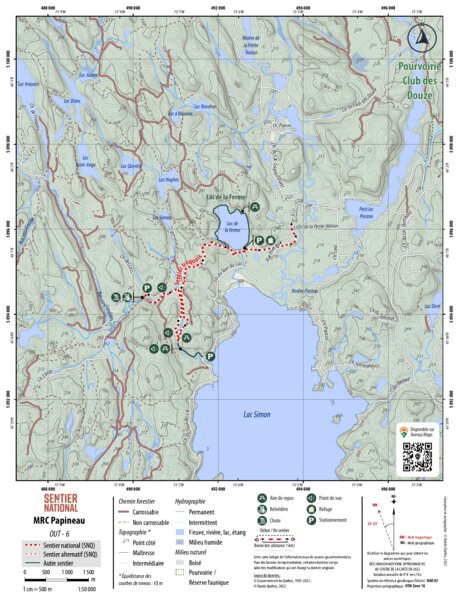 SNQ | Carte Outaouais 6 Map by Rando Quebec | Avenza Maps