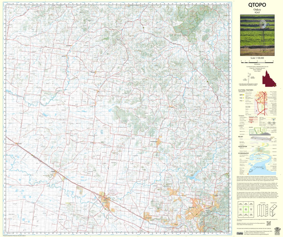 Oakey (9243) Map by Department of Resources | Avenza Maps