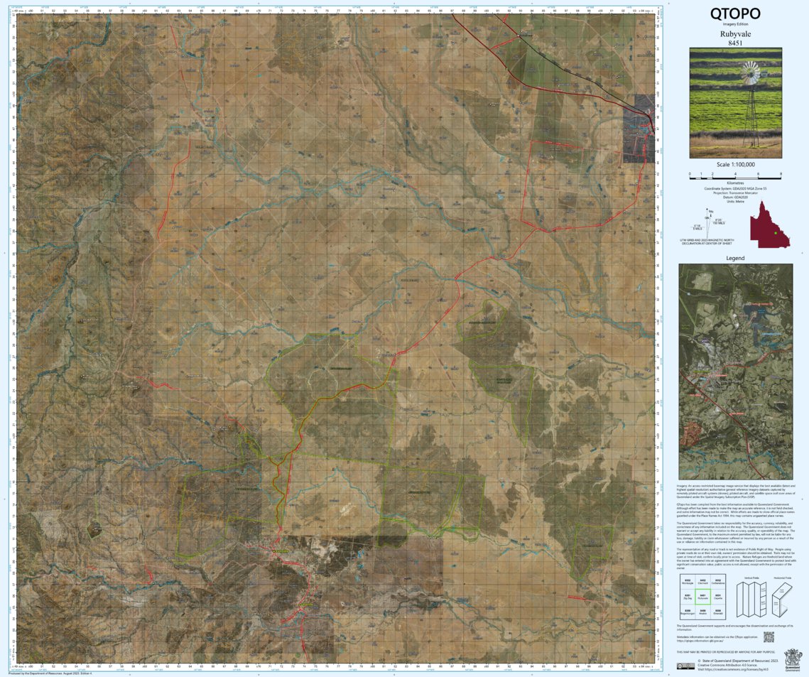 Rubyvale (8451i) Map by Department of Resources | Avenza Maps