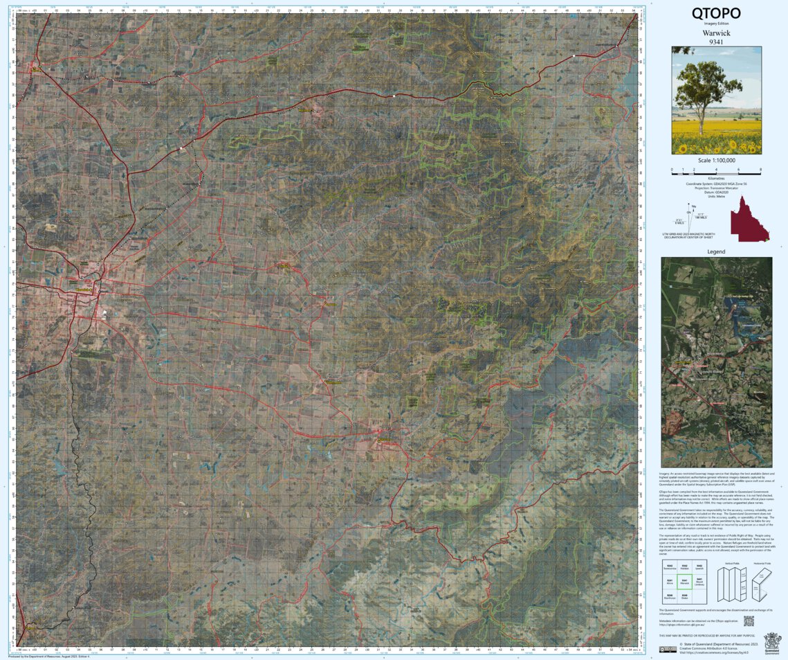 Warwick (9341i) Map by Department of Resources | Avenza Maps