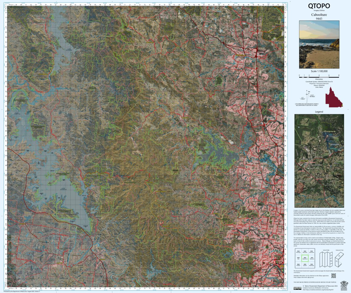 Caboolture (9443i) Map by Department of Resources | Avenza Maps