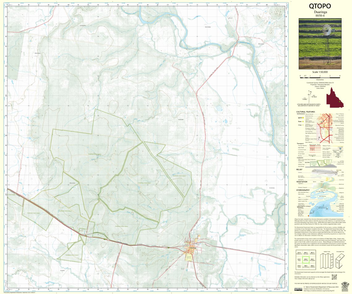 Duaringa (8850-4) Map by Department of Resources | Avenza Maps