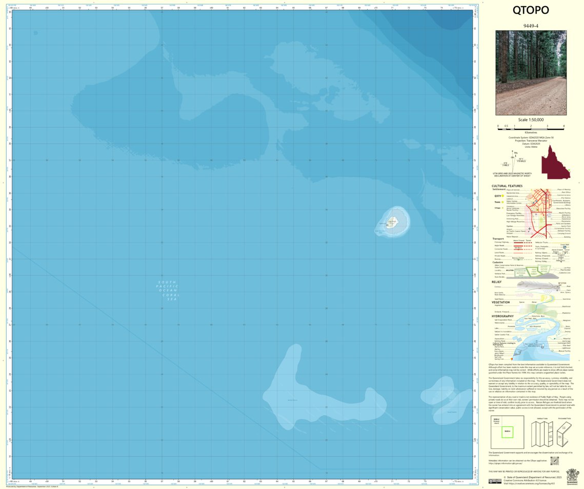 Lady Elliot Island (9449-4) Map by Department of Resources | Avenza Maps