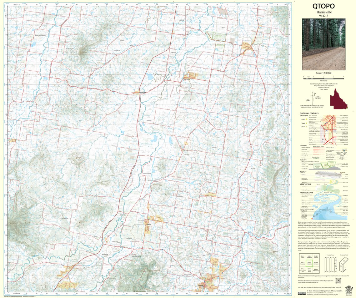 Harrisville (9442-3) Map by Department of Resources | Avenza Maps