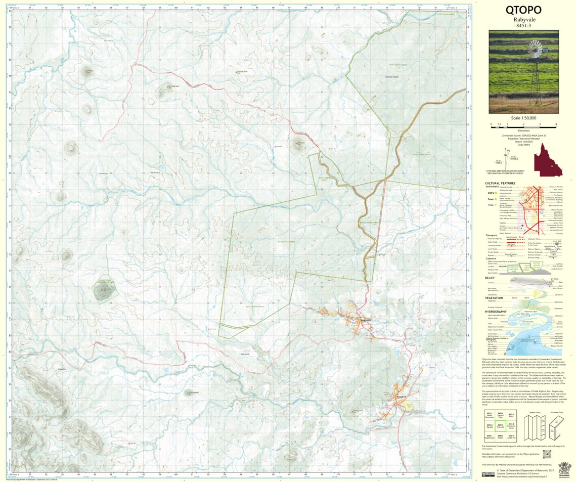 Rubyvale (8451-3) Map by Department of Resources | Avenza Maps
