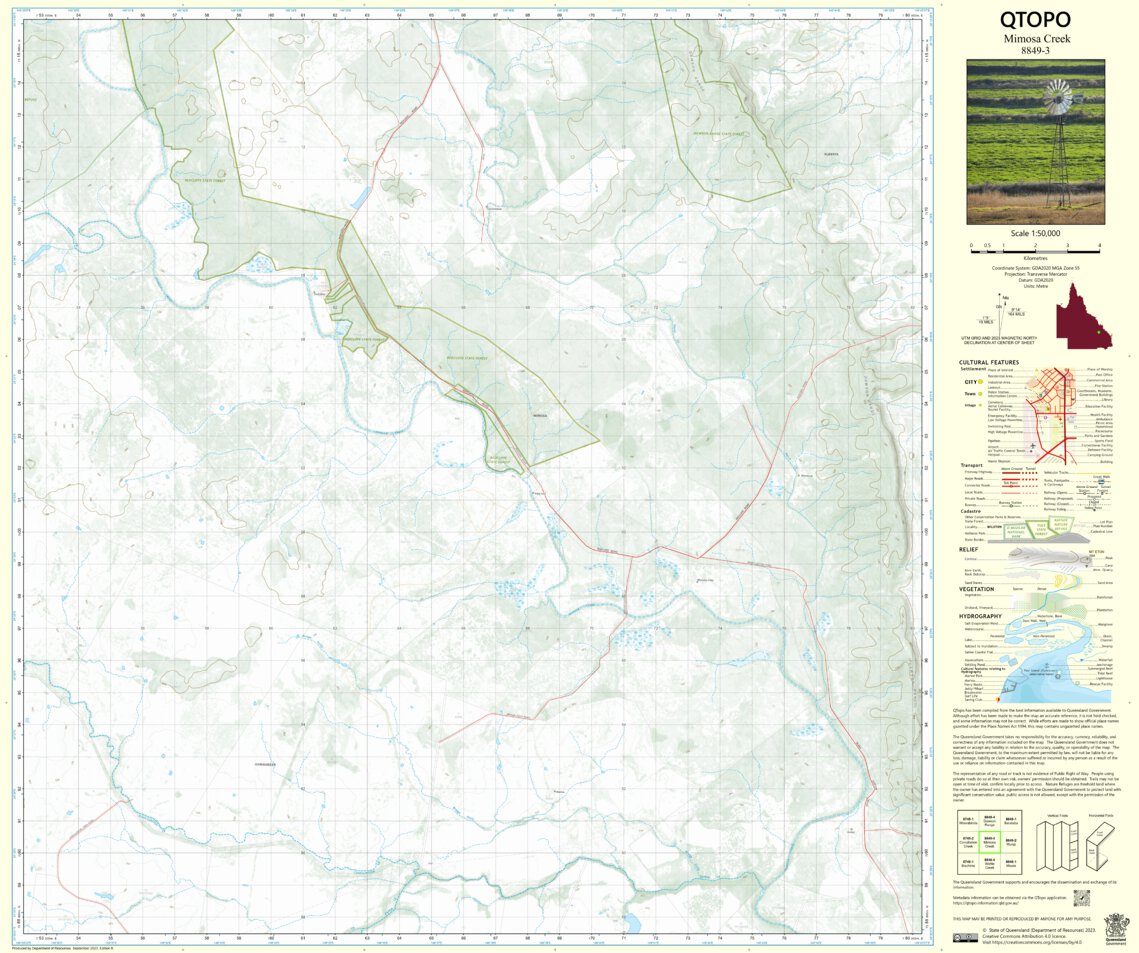 Mimosa Creek (8849-3) Map by Department of Resources | Avenza Maps