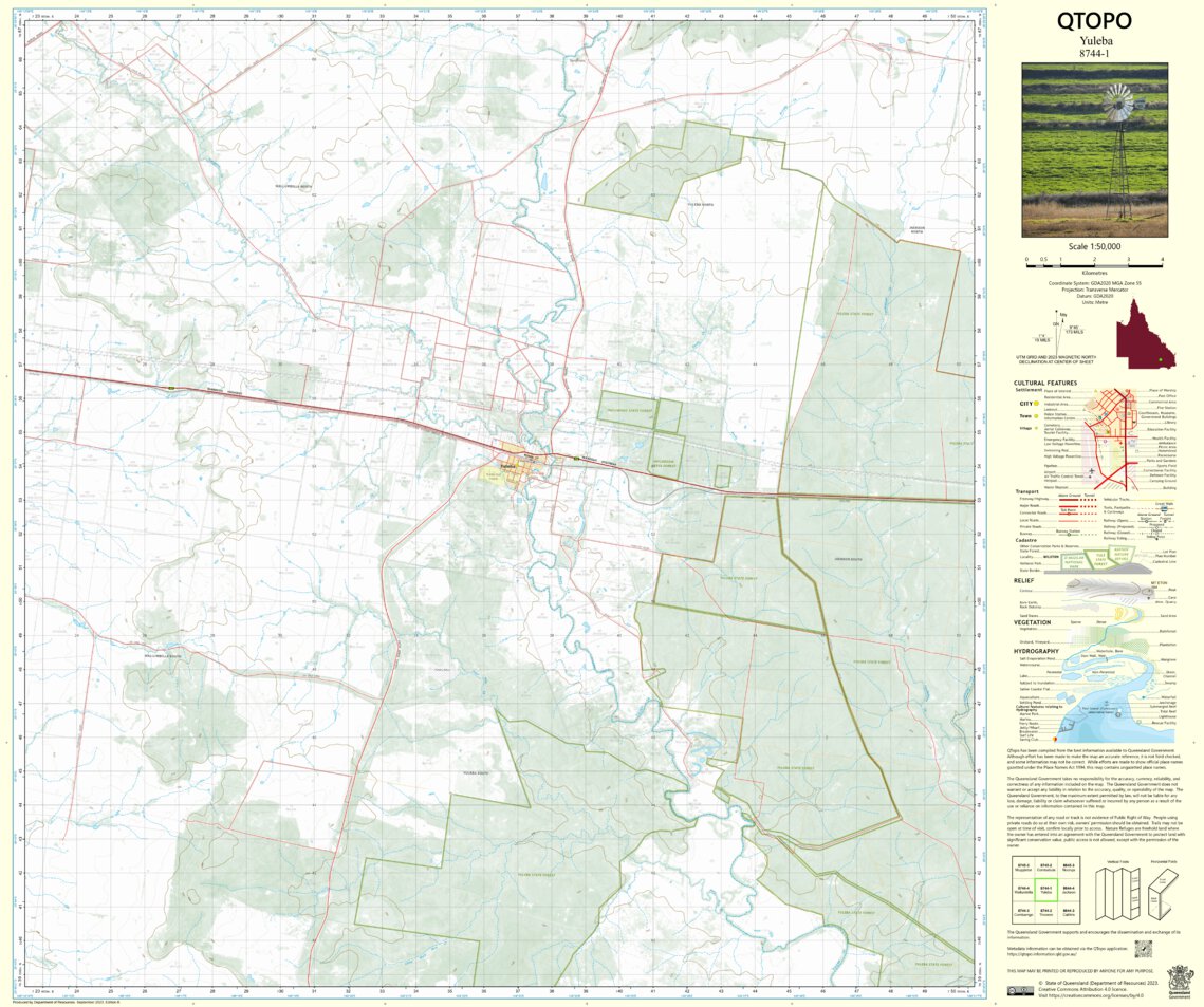 Yuleba (8744-1) Map by Department of Resources | Avenza Maps