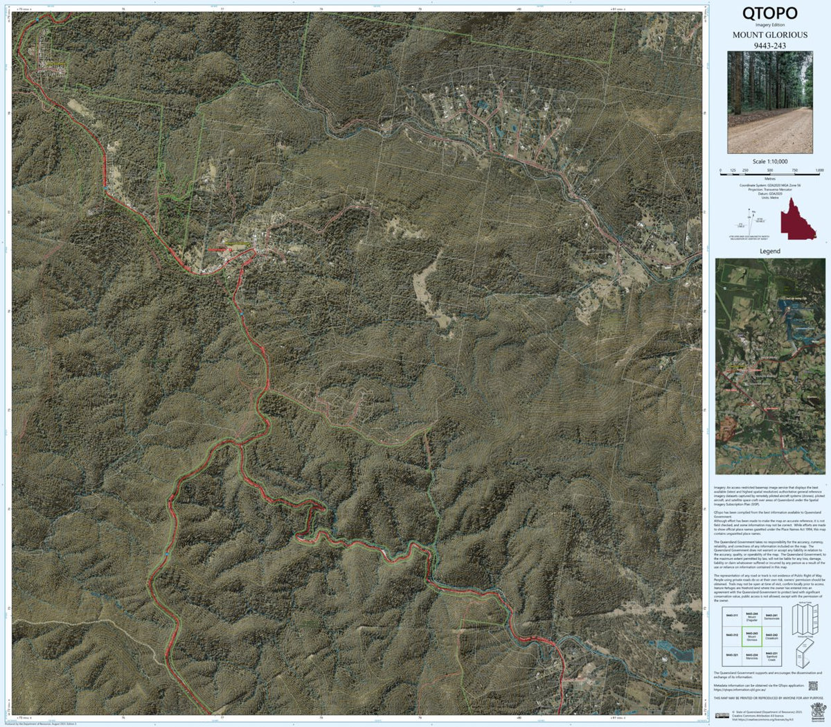 MOUNT GLORIOUS (9443-243i) Map by Department of Resources | Avenza Maps