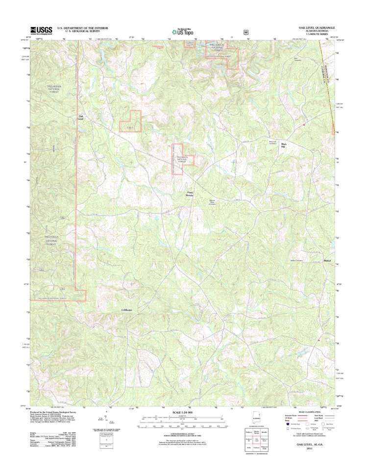 Oak Level, AL-GA (2011, 24000-Scale) Map by United States Geological ...