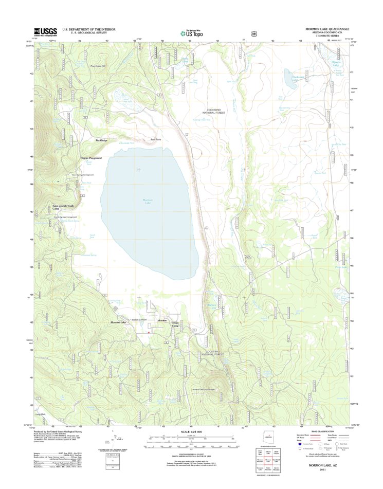 Mormon Lake, AZ (2011, 24000-Scale) Map by United States Geological ...