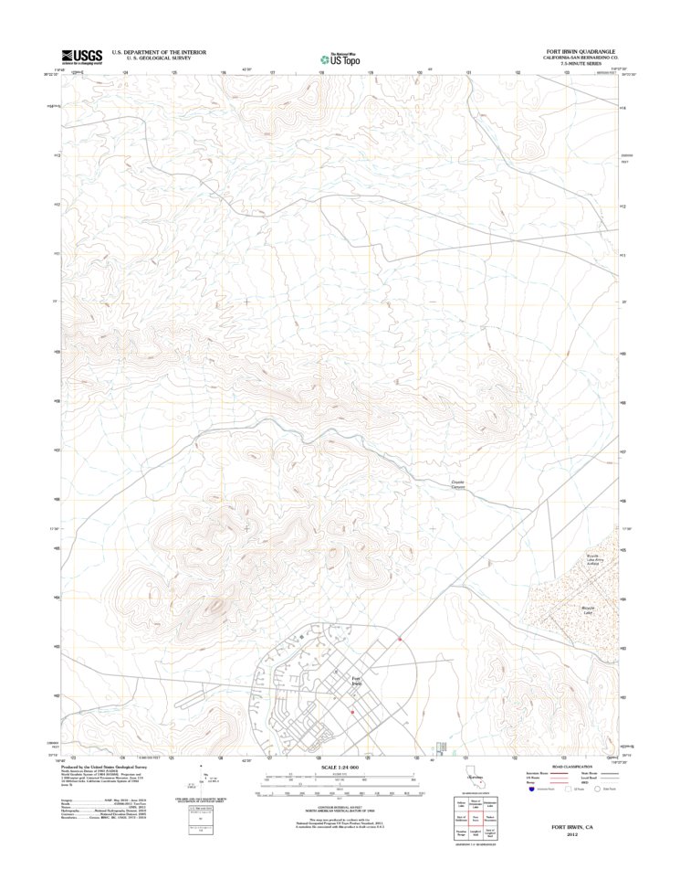 Fort Irwin, CA (2012, 24000-Scale) Map by United States Geological ...
