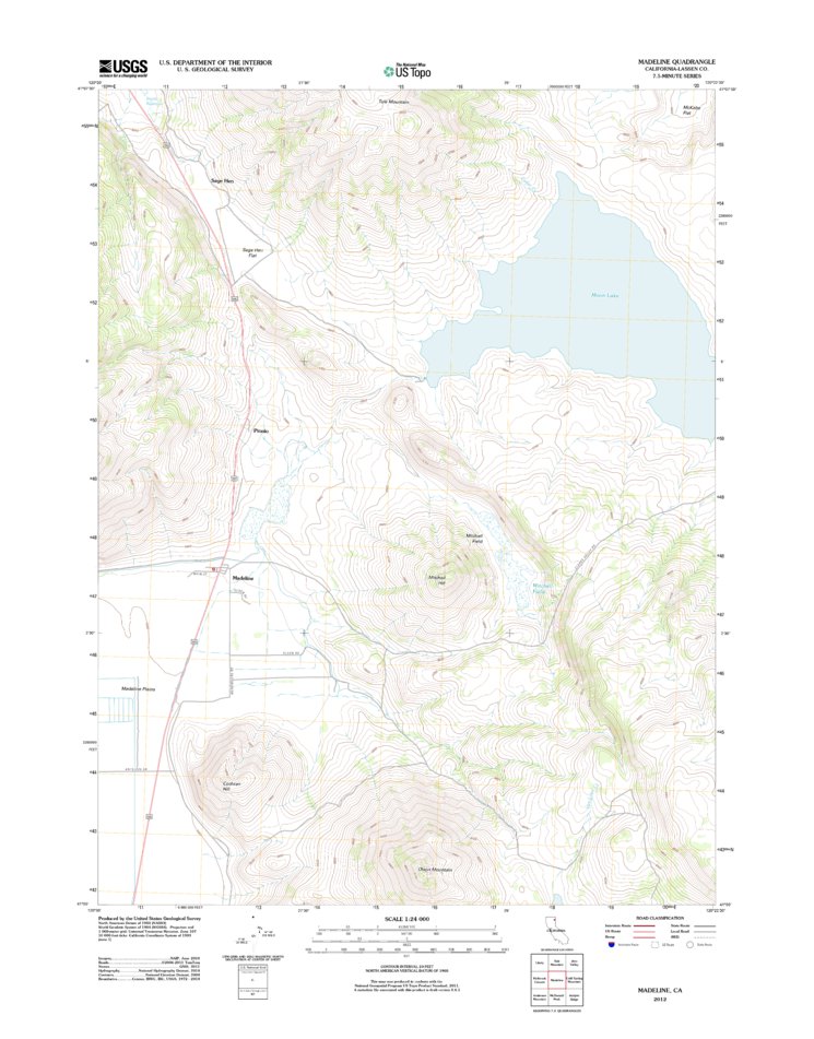 Madeline, CA (2012, 24000-Scale) Map by United States Geological Survey ...