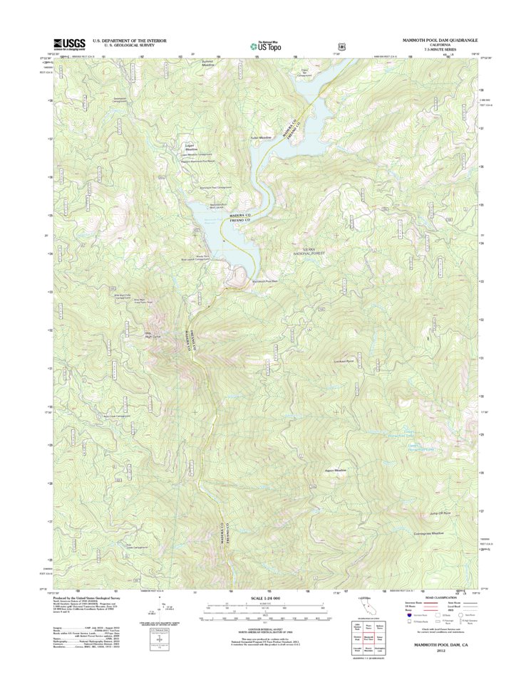 Mammoth Pool Dam, CA (2012, 24000-Scale) Map by United States ...