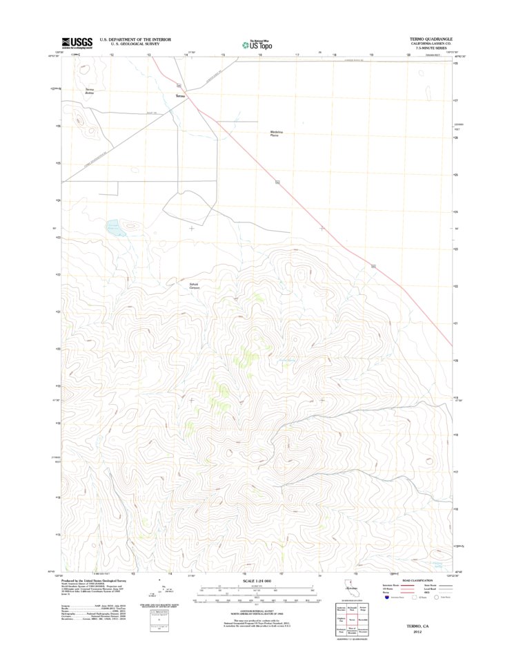 Termo, CA (2012, 24000-Scale) Map by United States Geological Survey ...