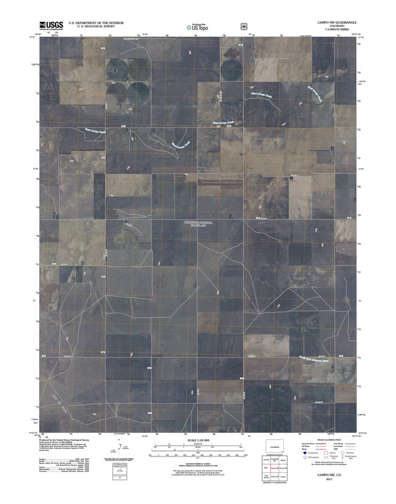 Campo NW, CO (2011, 24000-Scale) Map by United States Geological Survey ...