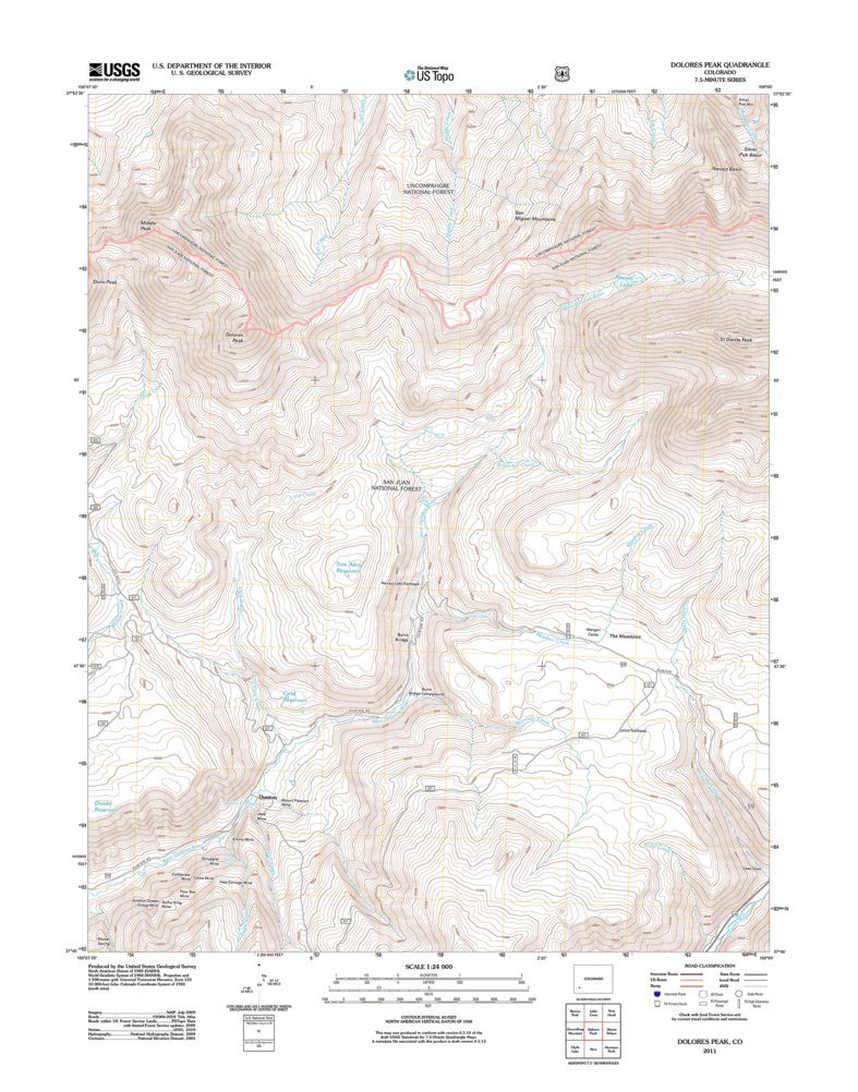 Dolores Peak, CO (2011, 24000-Scale) Map by United States Geological ...