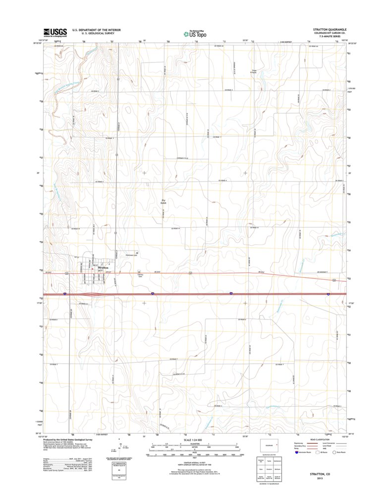 Stratton, CO (2013, 24000-Scale) Map by United States Geological Survey ...