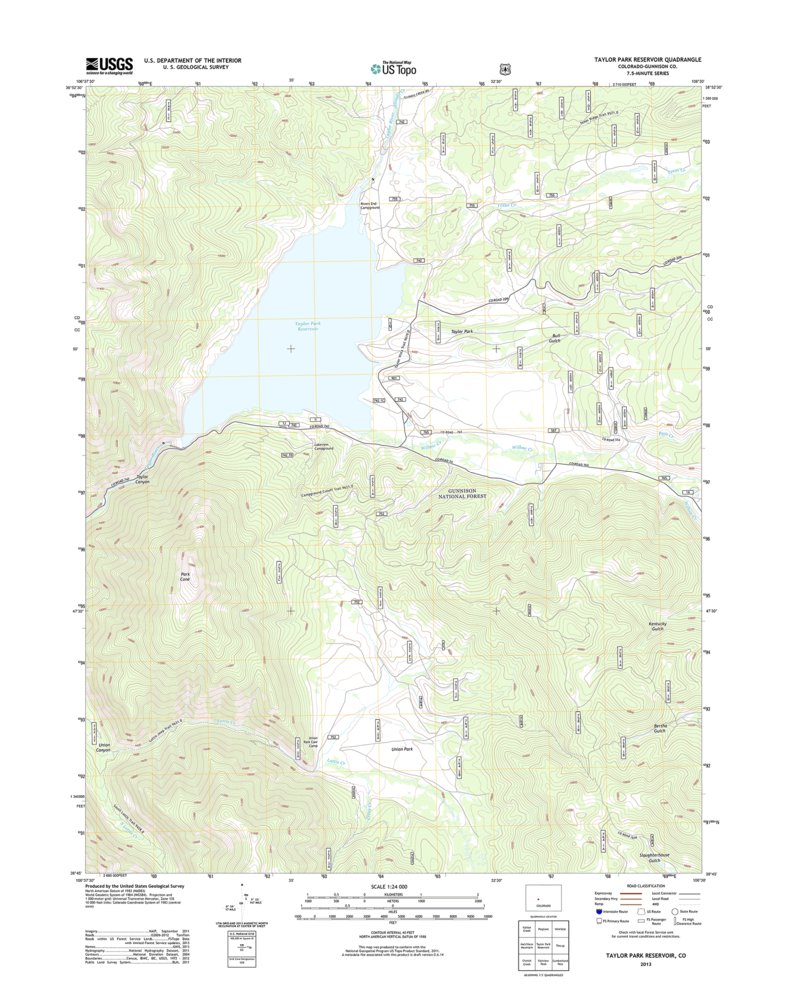 Taylor Park Reservoir, CO (2013, 24000-Scale) Map by United States ...