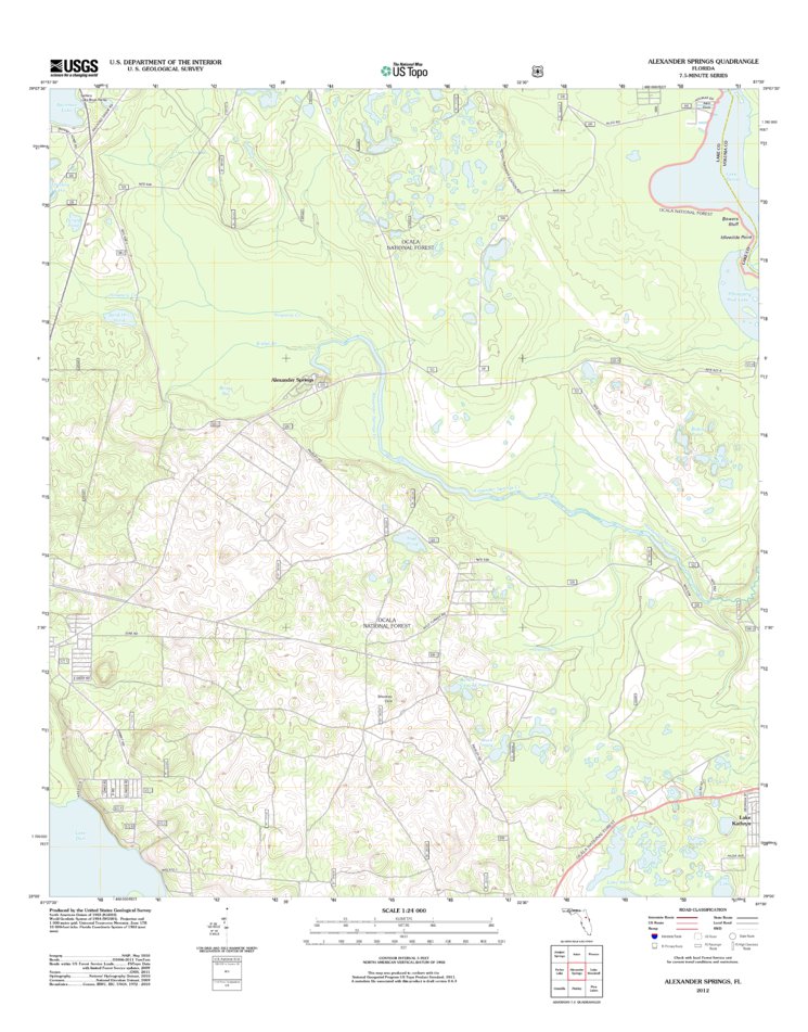 Alexander Springs, FL (2012, 24000-Scale) Map by United States ...