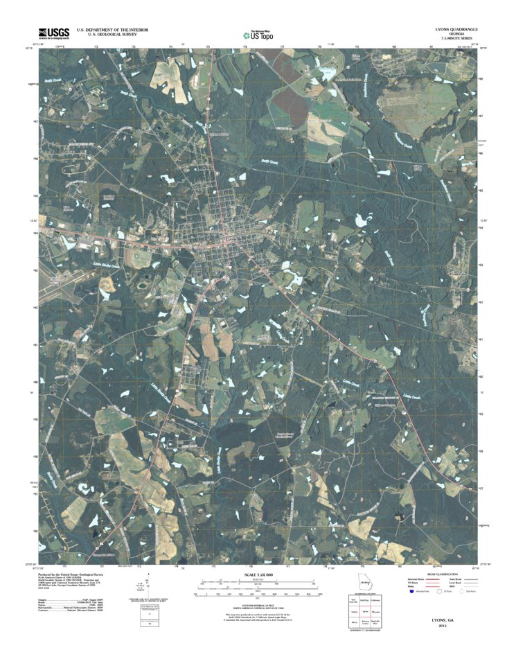 Lyons, GA (2011, 24000-Scale) Map by United States Geological Survey ...