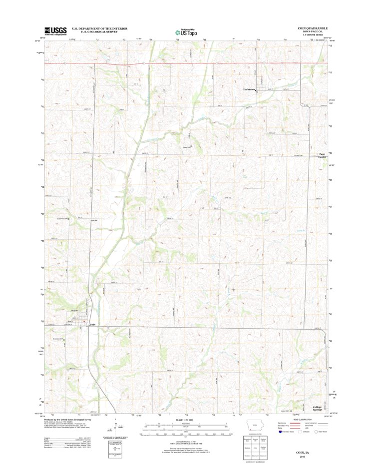 Coin, IA (2013, 24000-Scale) Map by United States Geological Survey ...