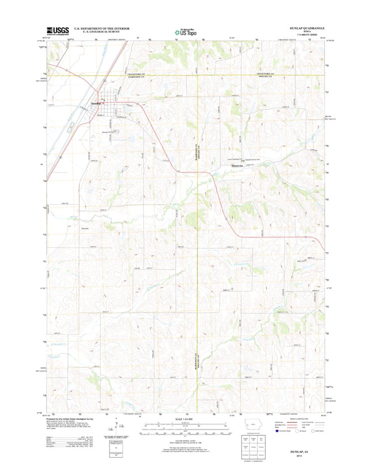 Dunlap, IA (2013, 24000-Scale) Map by United States Geological Survey ...