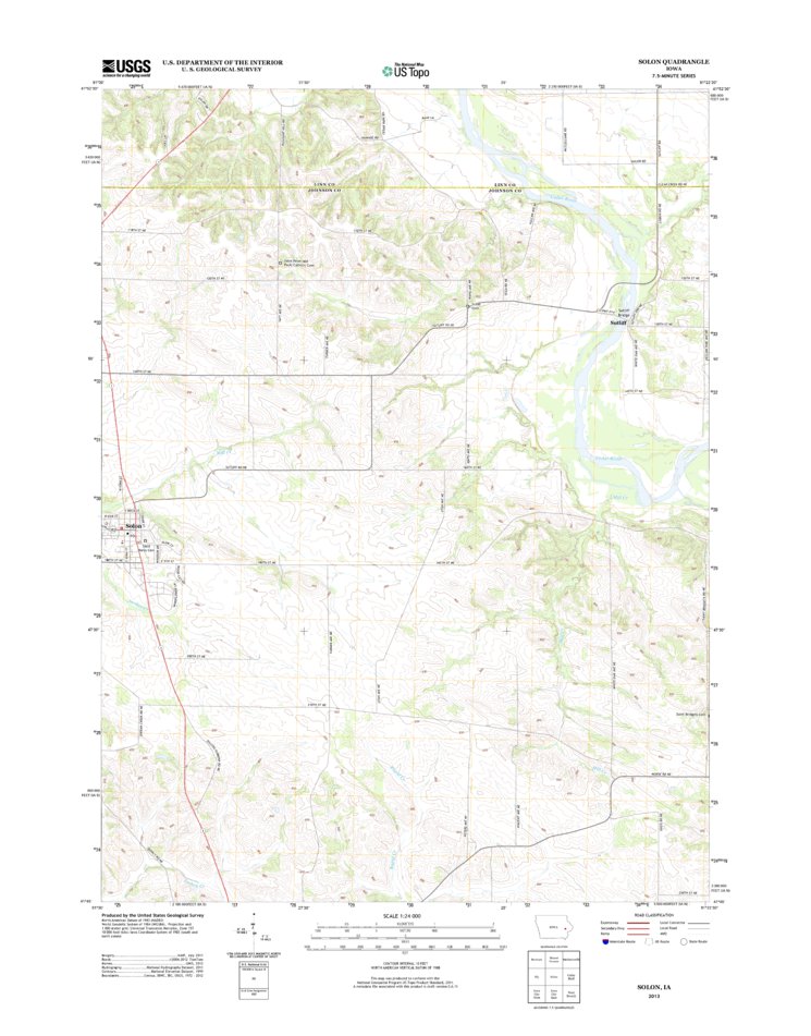 Solon, IA (2013, 24000-Scale) Map by United States Geological Survey ...
