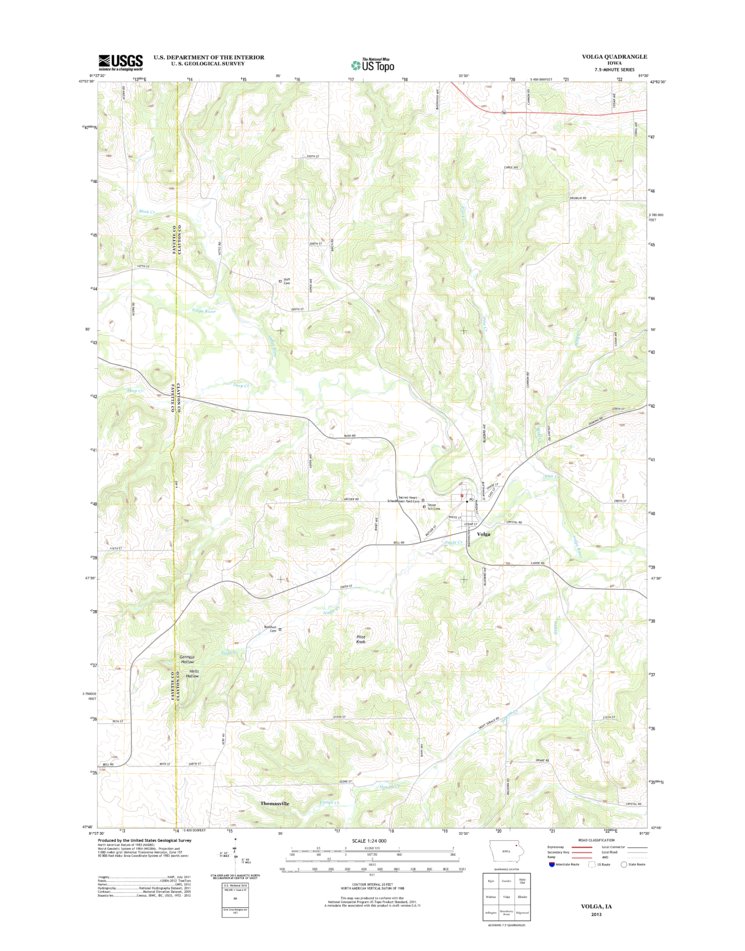 Volga, IA (2013, 24000-Scale) Map by United States Geological Survey ...