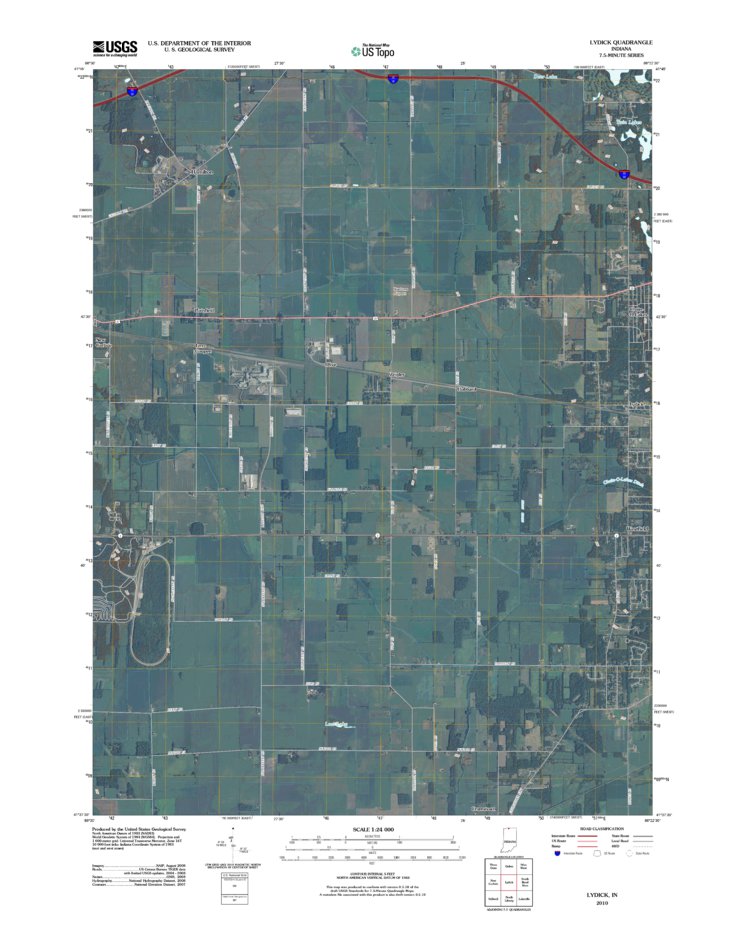 Lydick, IN (2010, 24000-Scale) Map by United States Geological Survey ...