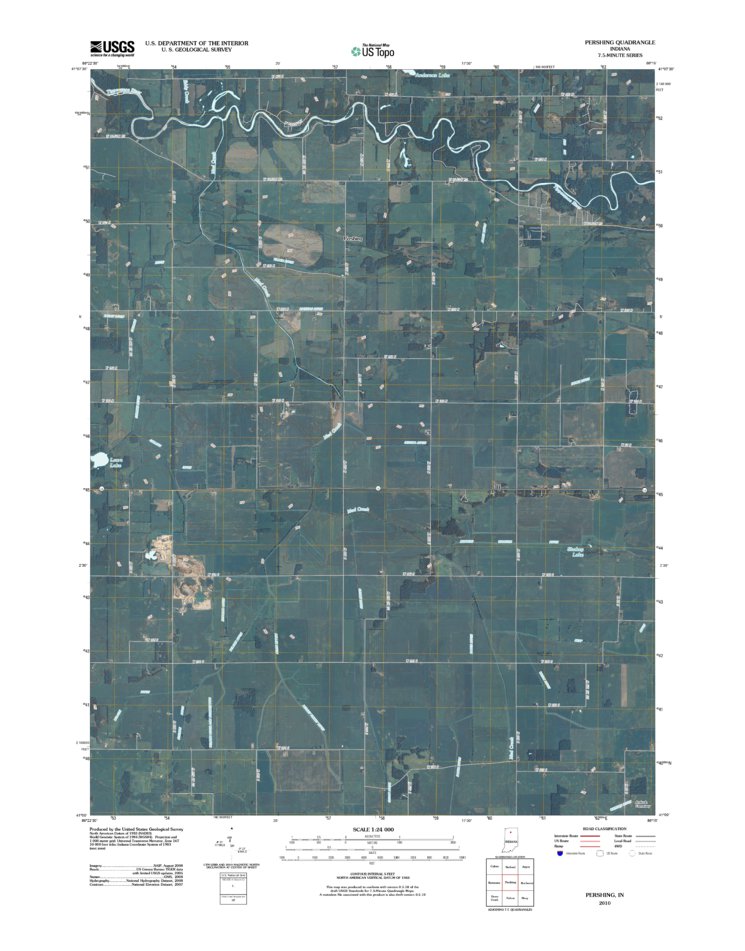 Pershing, IN (2010, 24000-Scale) Map by United States Geological Survey ...